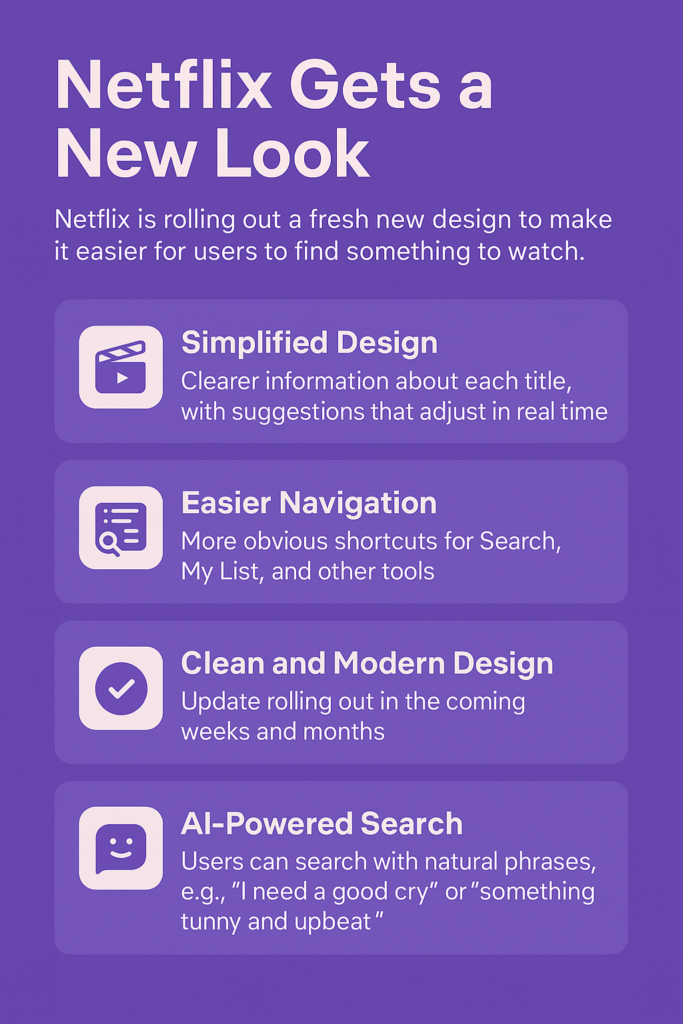 Netflix Unveils New Look with Smarter Recommendations and AI Search